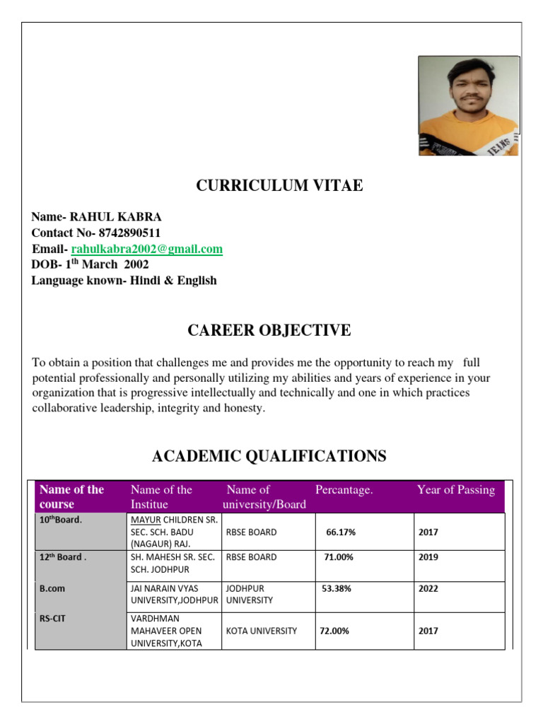 Rahul Kabra CV PDF - Ori.. | PDF