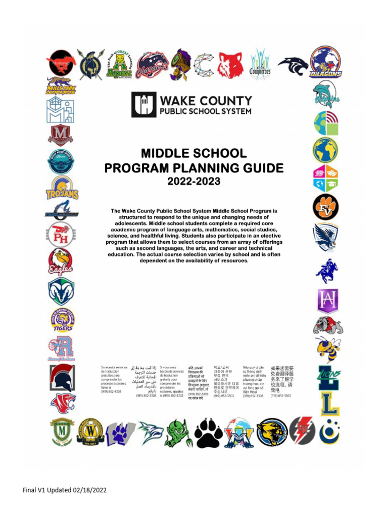 Middle School Program Planning Guide 2022-2023 Final Version Updated ...
