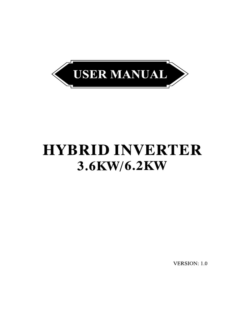 SY3.6&6.2KW User Manual | PDF