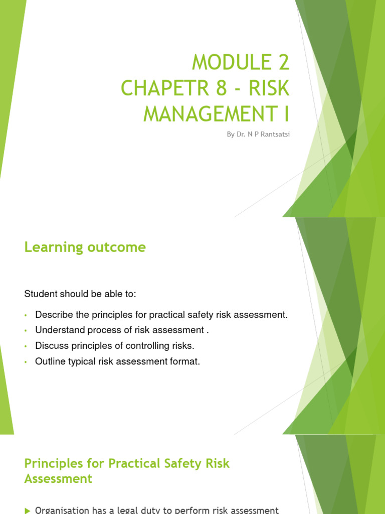 Module 2 - Chap 8 Practical Safety Risk Assessment | PDF | Risk | Risk ...