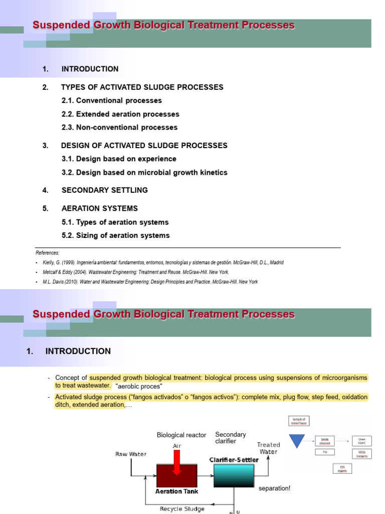 Suspended Growth Biological Treatment Processes | PDF | Sewage ...