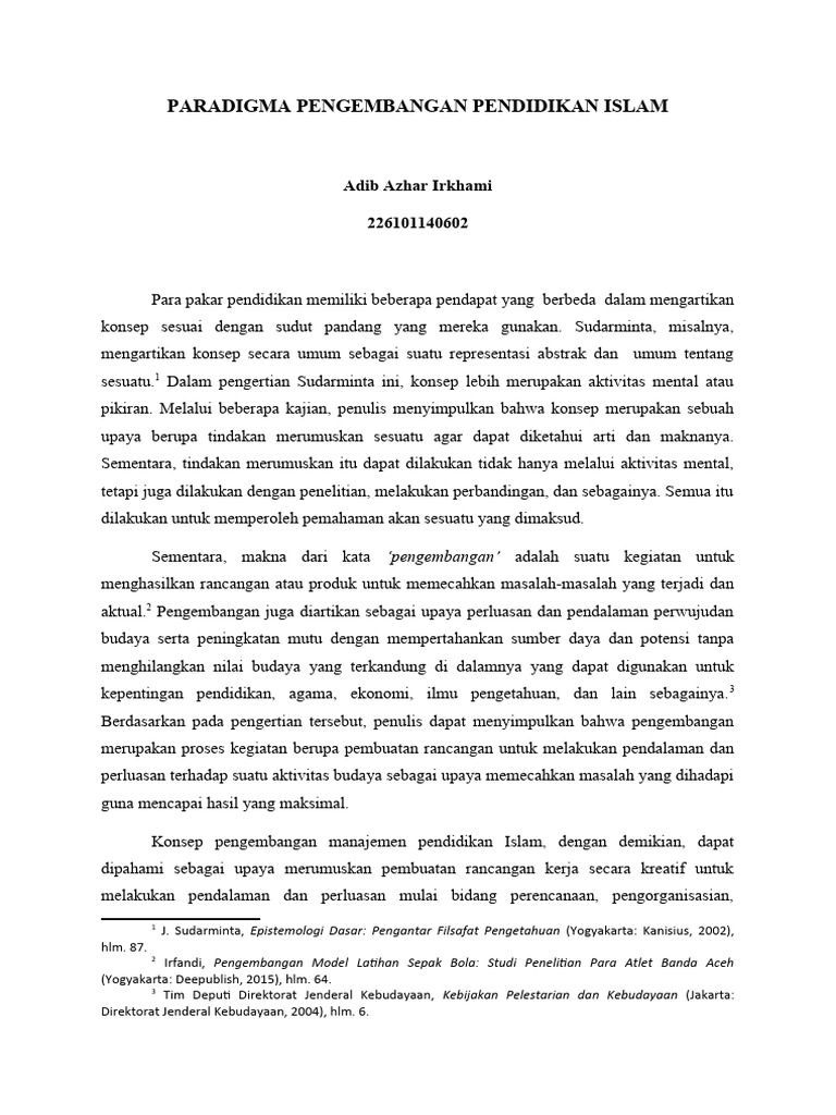 Paradigma Pengembangan Pendidikan Islam | PDF