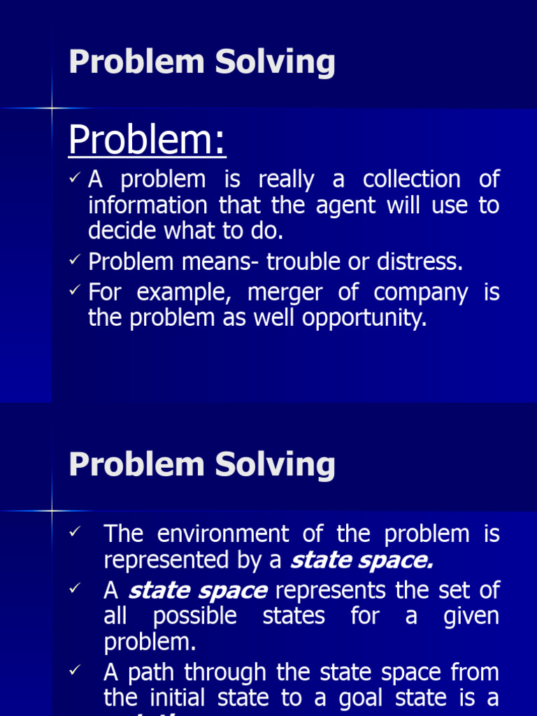 Problem Solving | PDF | Artificial Intelligence | Intelligence (AI) & Semantics