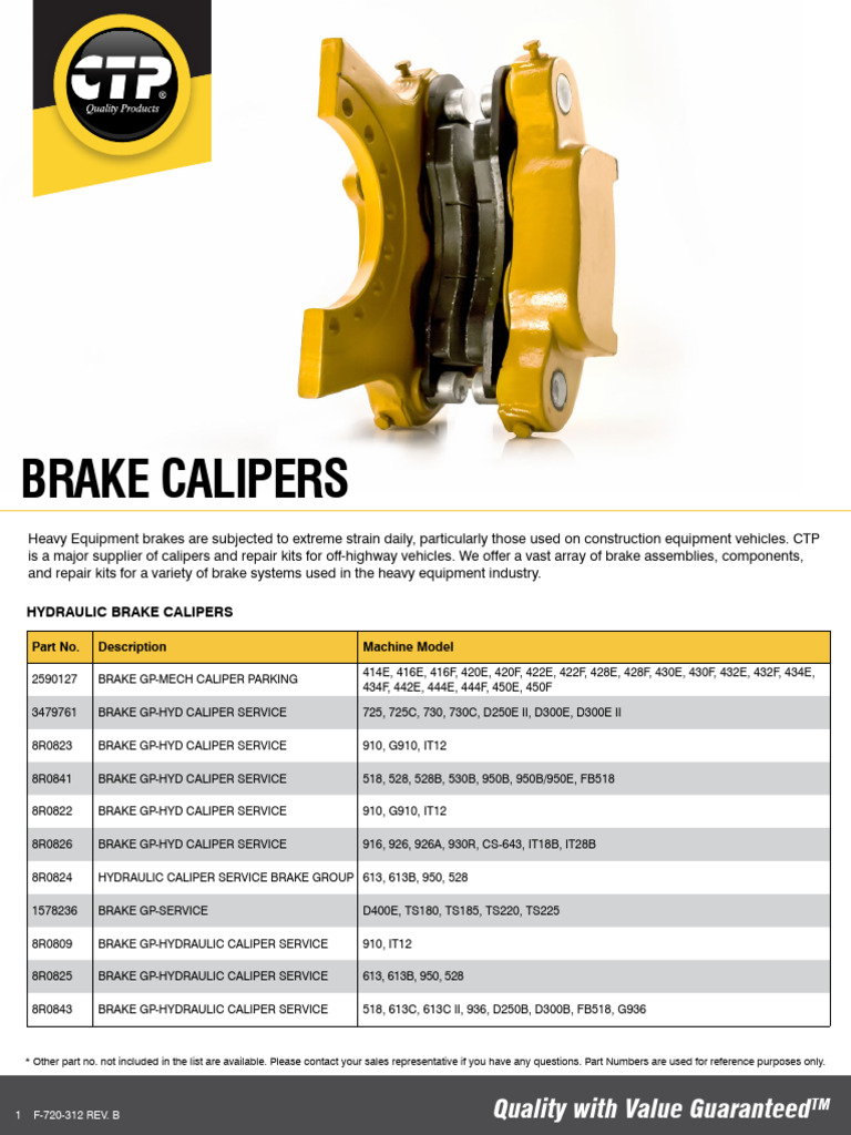 Brake Calipers | PDF | Brake | Heavy Equipment