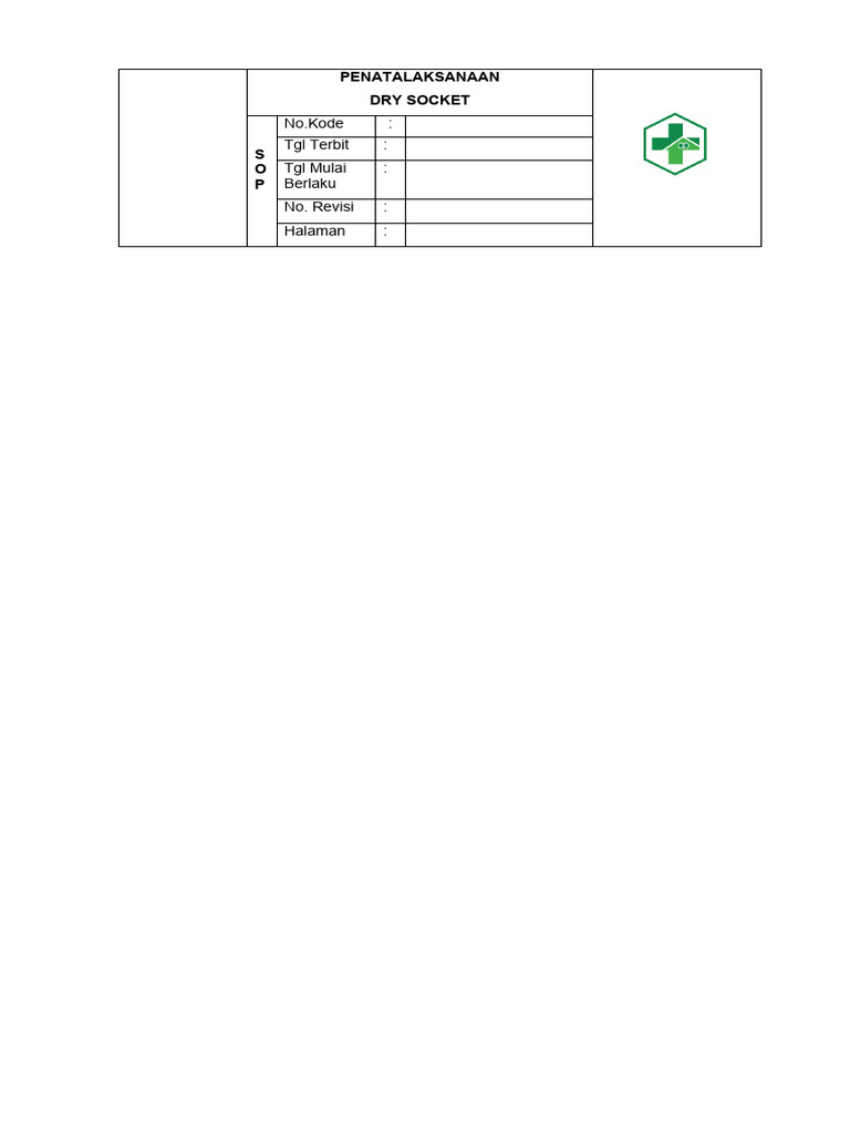 SOP Perawatan Dry Socket | PDF | Sains & Matematika