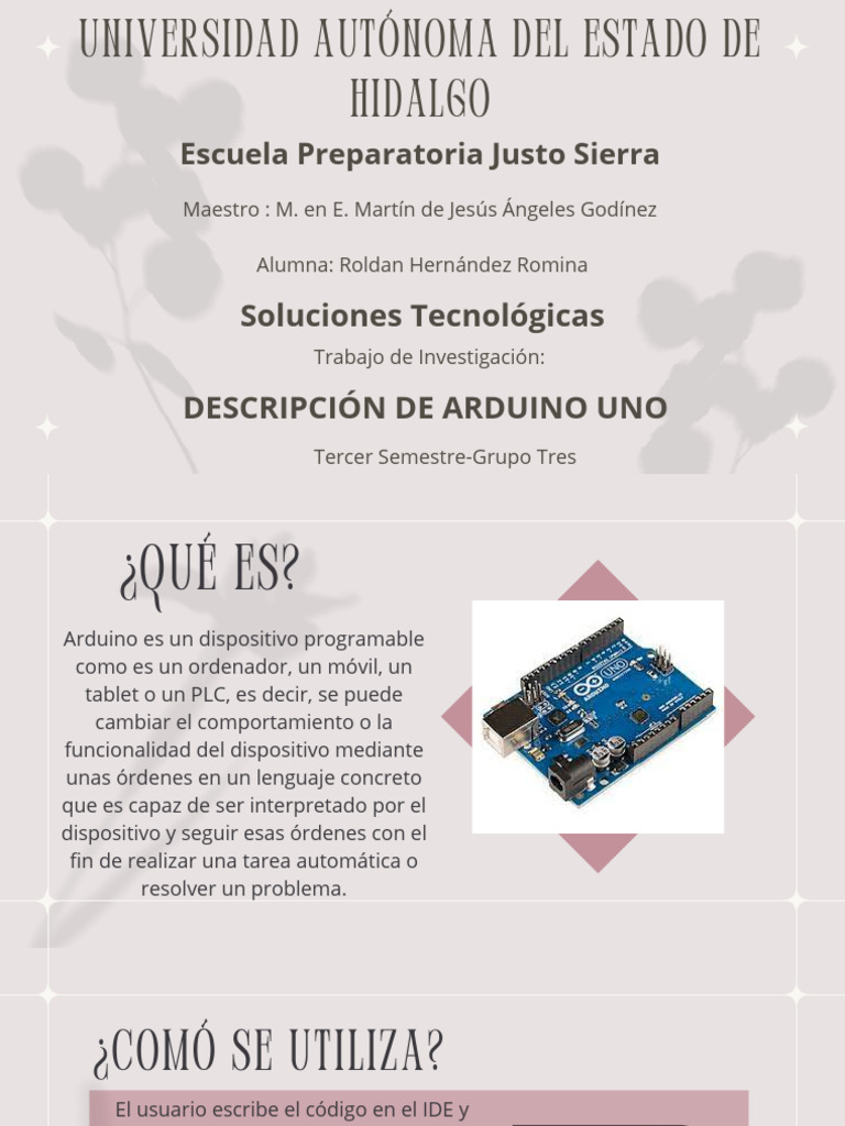 Descripción de Arduino Uno. | PDF | Tecnología e ingeniería