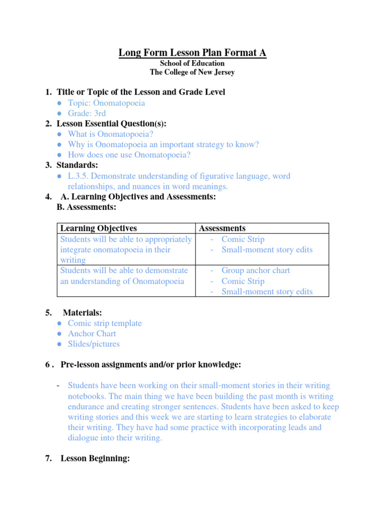 lesson 2 writing- onomatopoeia 1 | PDF | Understanding | Lesson Plan