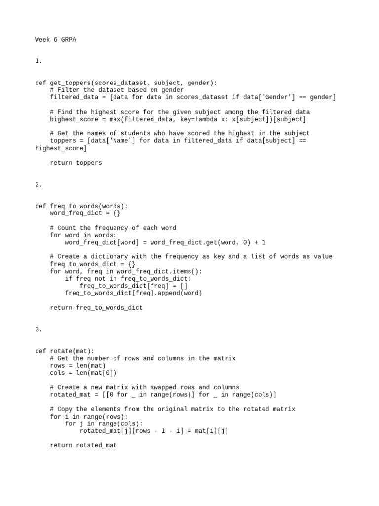Python Week 6 GRPA | PDF