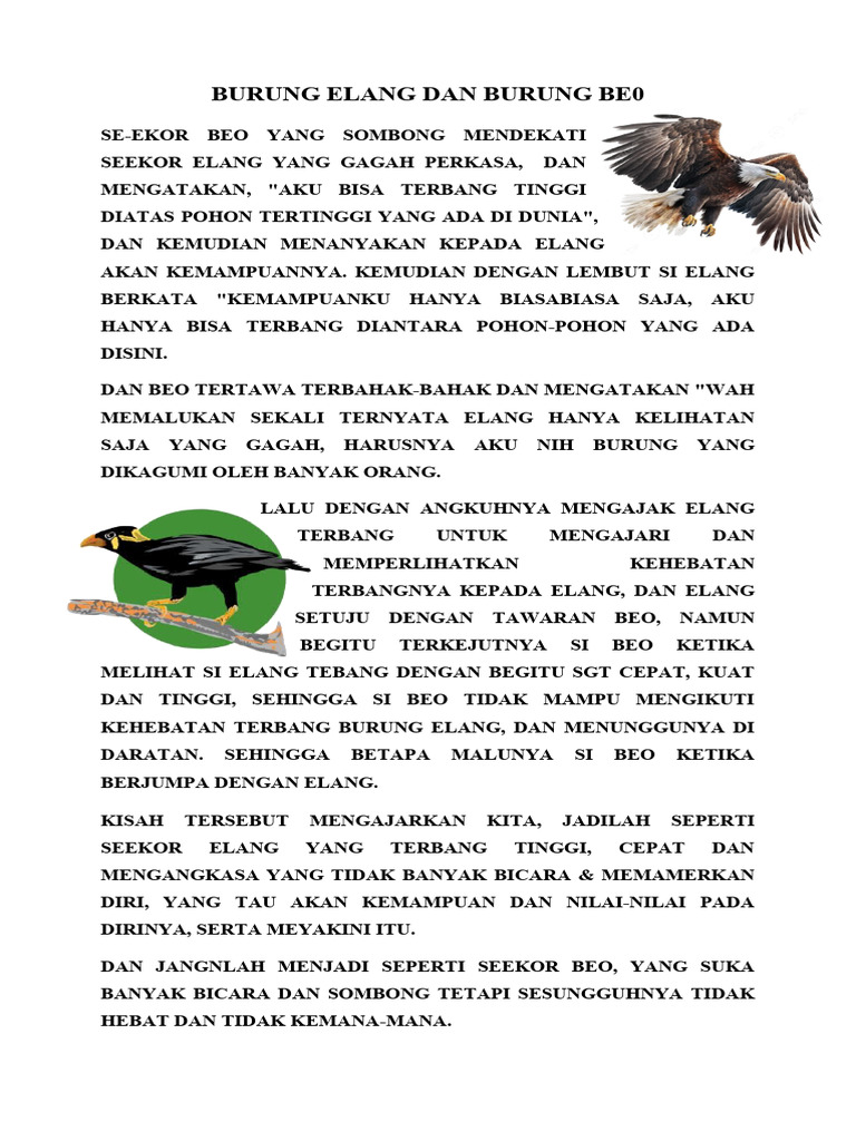 Burung Elang Dan Burung Be0 | PDF