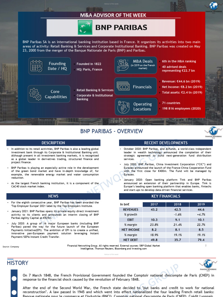 M&A Advisor of The Week | PDF | Bnp Paribas | Companies