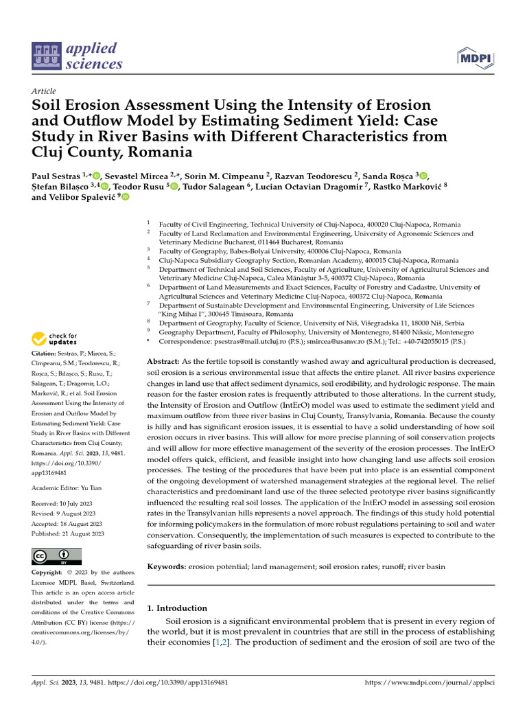 Articol Stiintific 1 | PDF | Erosion | Soil