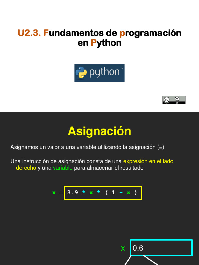 Diapositivas U2.3. Fundamentos de Programación en Python | PDF | Multiplicación | Python ...