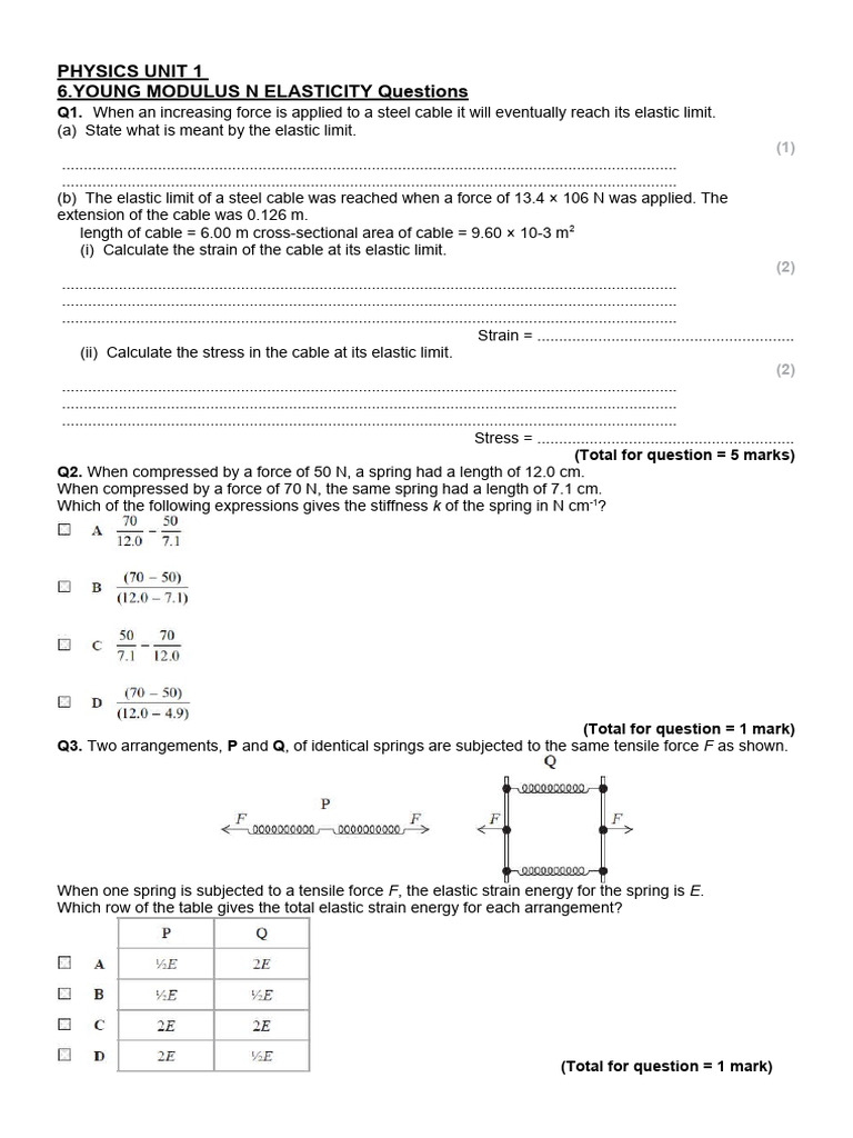 Young Modulus N Elasticity | PDF | Elasticity (Physics) | Young's Modulus