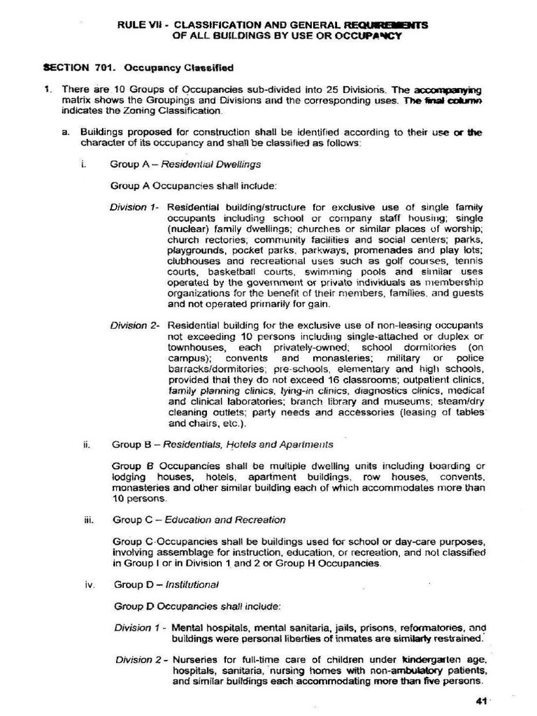 Rule-VII-And-VIII The National Building Code of The Philip | Download ...