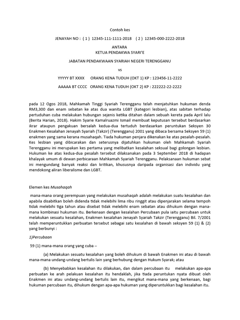 Contoh Kes Makhamah Syariah | PDF