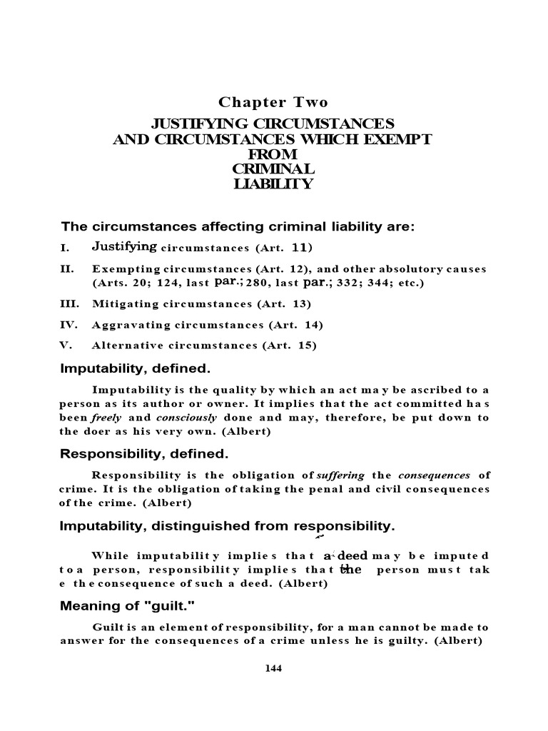 Reyes RPC Art 11-12 Notes | PDF | Self Defense | Burden Of Proof (Law)