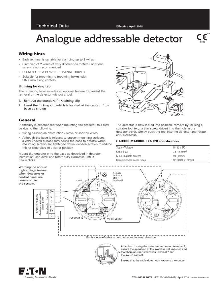 Installation Detectores CAP320-CAH330-CAPT340 | PDF | Electrical Wiring ...