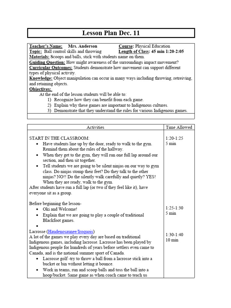 PE - Indigenous Games | PDF | Lacrosse | Behavior Modification