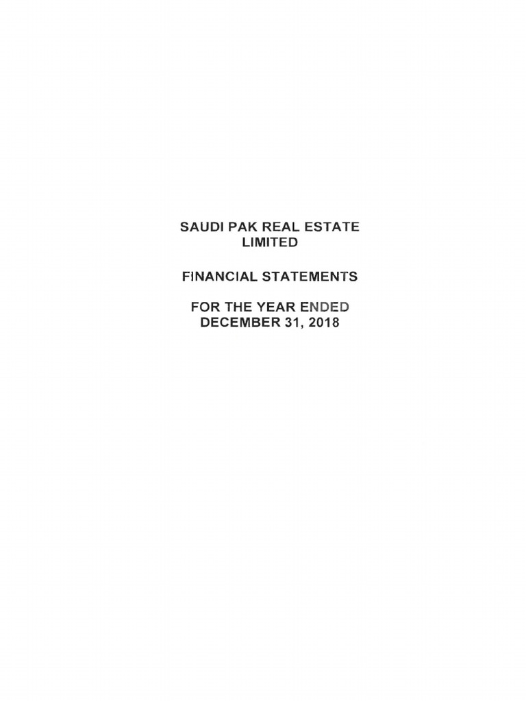 Real Estate - Financial Statements | PDF