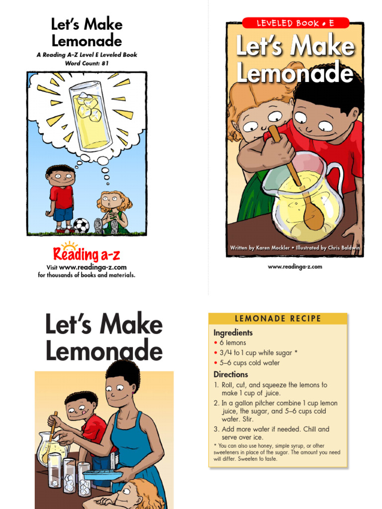 Lemonade Recipe for Kids | PDF | Lemonade | Drink