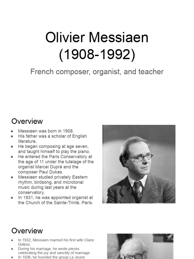 Olivier Messiaen: Composer and Innovator | PDF | Musical Compositions ...