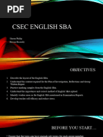 Csec English Sba Reflection 1 Notes and Samples | PDF