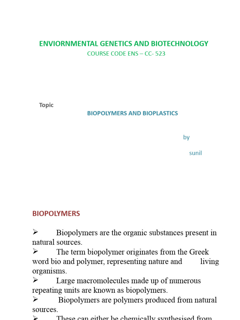 Biopolymers (Autosaved) | Download Free PDF | Biopolymer | Collagen