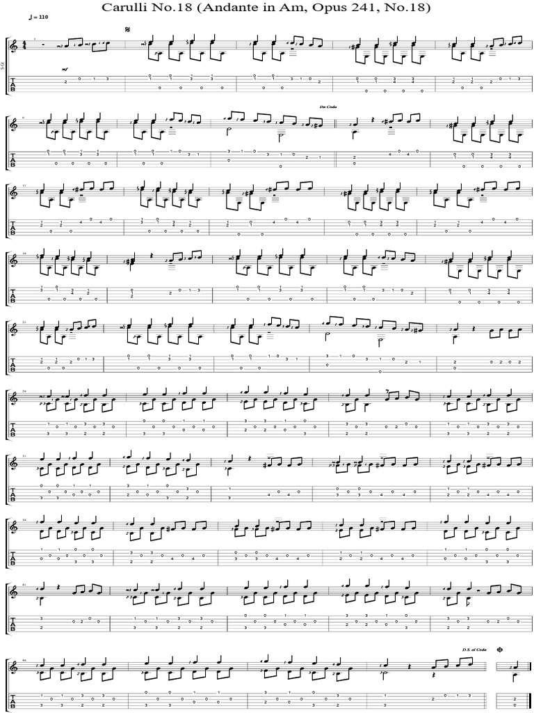 Guitar Sheet Music: Carulli No.18 | PDF
