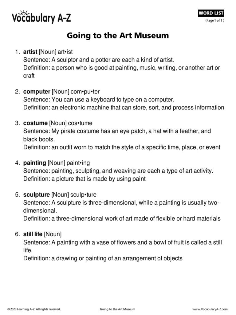 Going To The Art Museum | PDF | Still Life | Visual Arts