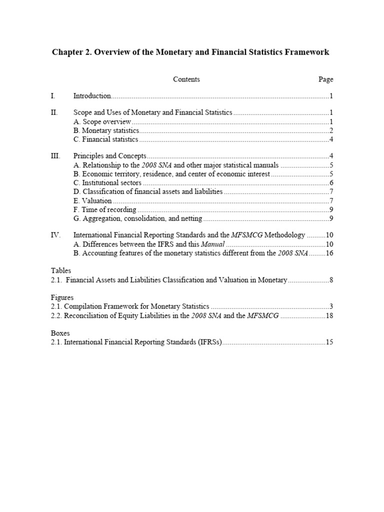 Chapter 2. Overview of The Monetary and Financial Statistics Framework ...