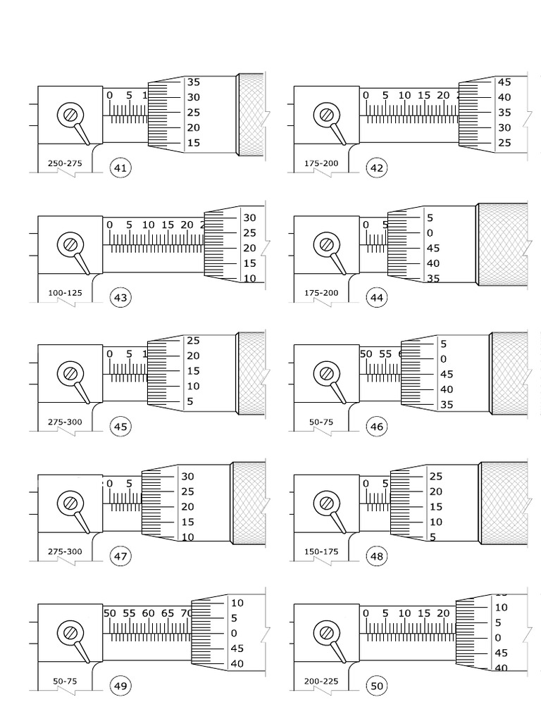 Ejercicios Micrometro Resolucion Centesimal | PDF