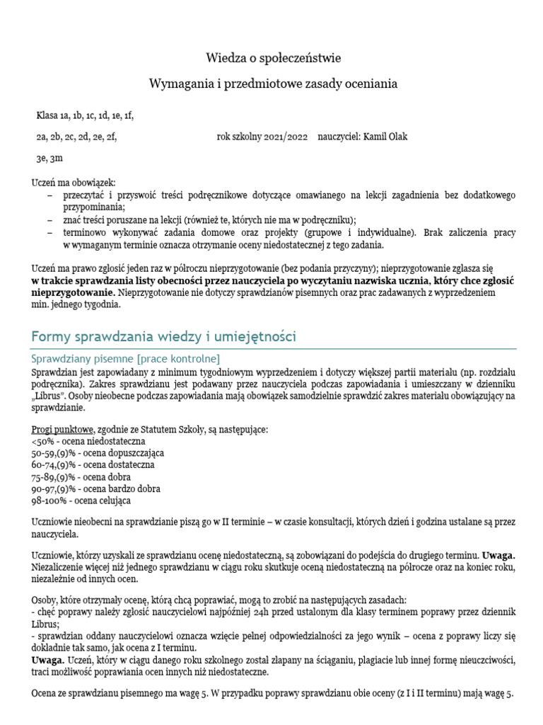 Pzo Wos 2021 2022 | PDF