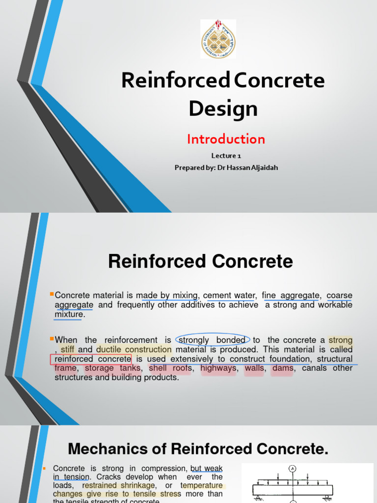 Lecture 1 (Introduction) | PDF | Concrete | Reinforced Concrete Lecture 1 (Introduction) | PDF | Concrete | Reinforced Concrete
