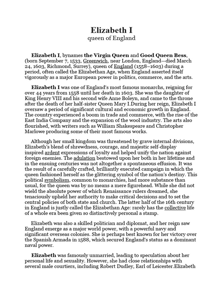 Elizabeth I | PDF | Elizabethan Era | Romeo And Juliet