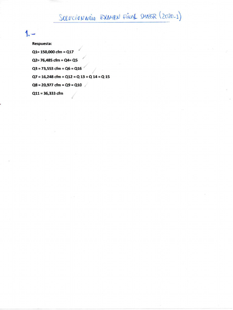 Examen Final - 2020-I Solucionario | PDF