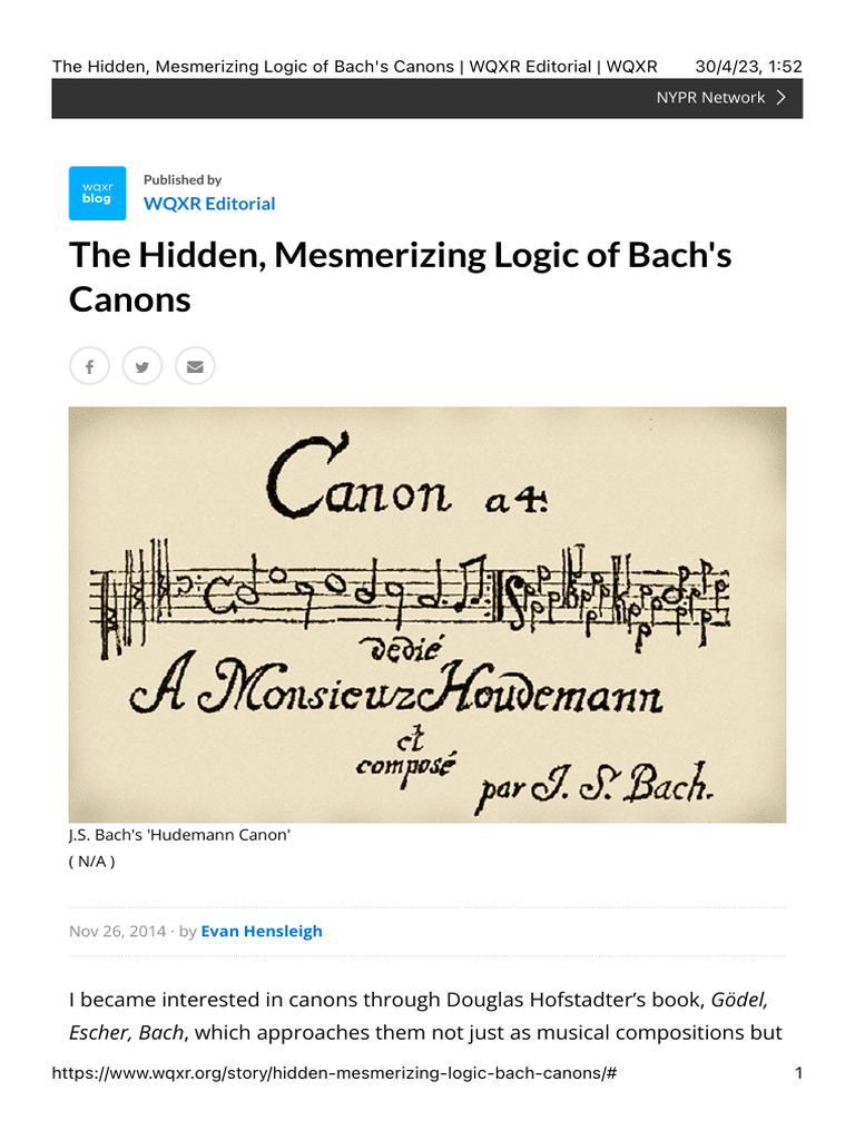 Bach's Canons | PDF | Johann Sebastian Bach | Classical Music