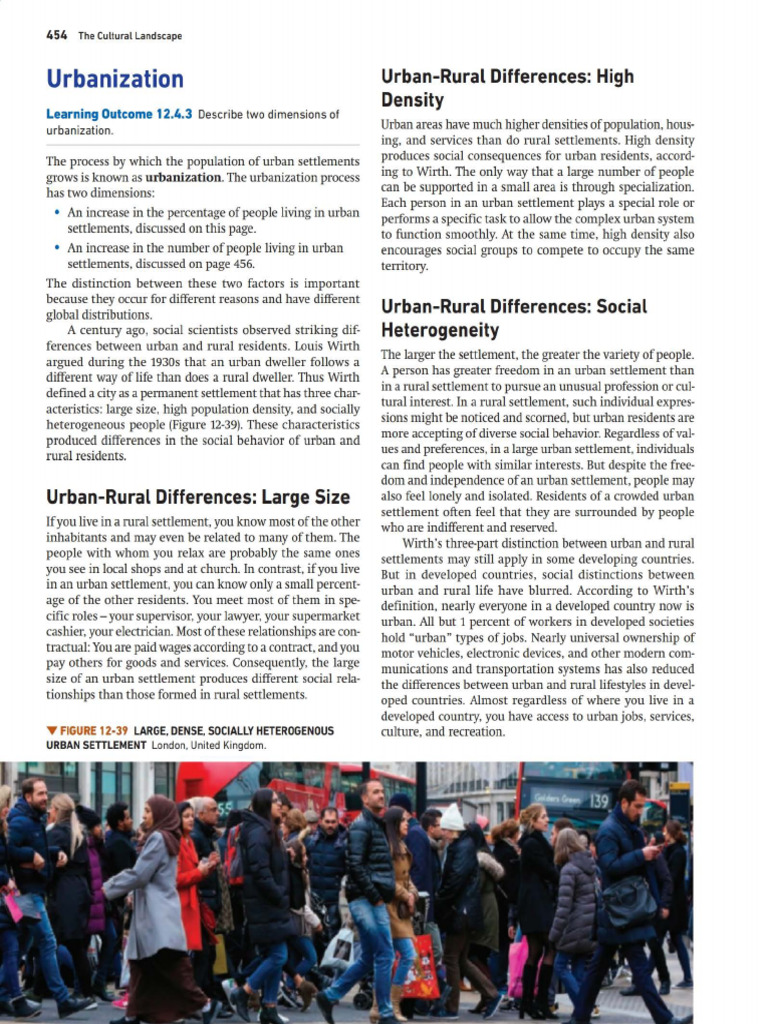 Urbanization: Key Differences | PDF | Economies