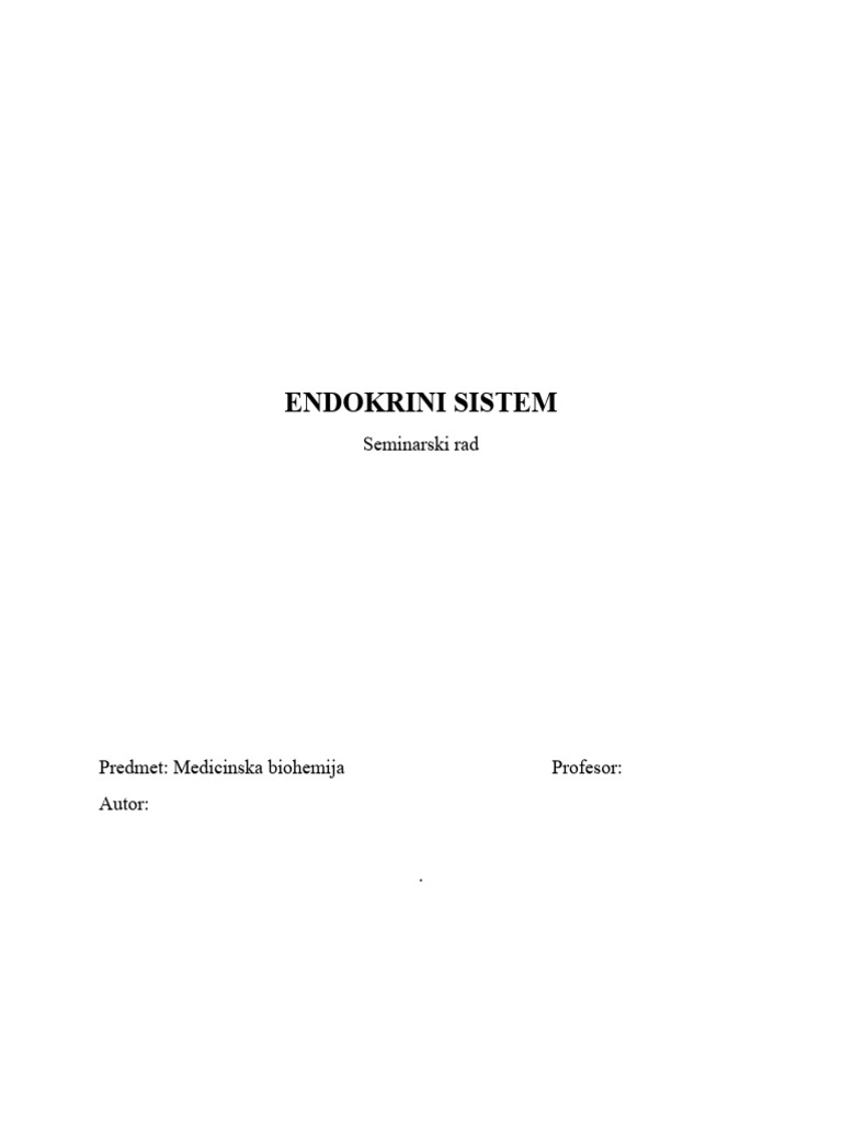 Endokrini Sistem | PDF