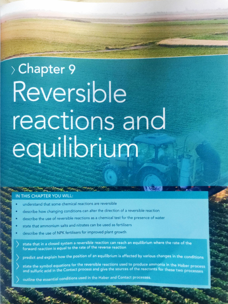 CH 9 - Reversible Reactions & Equilibrium - IGCSE Chem 5th Ed. | PDF