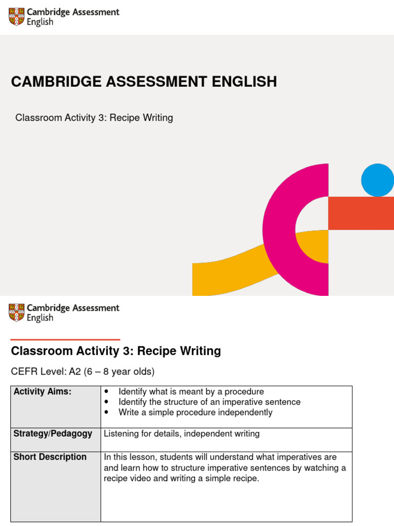 classroom-activities-3-recipe-writing | PDF | Whipped Cream | Foods