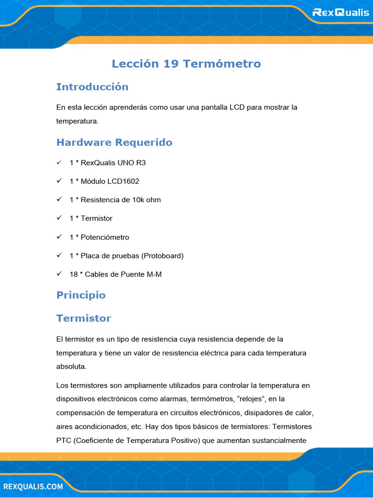 Lección 19 Termómetro | PDF | Resistencia Eléctrica y Conductancia | Metrología