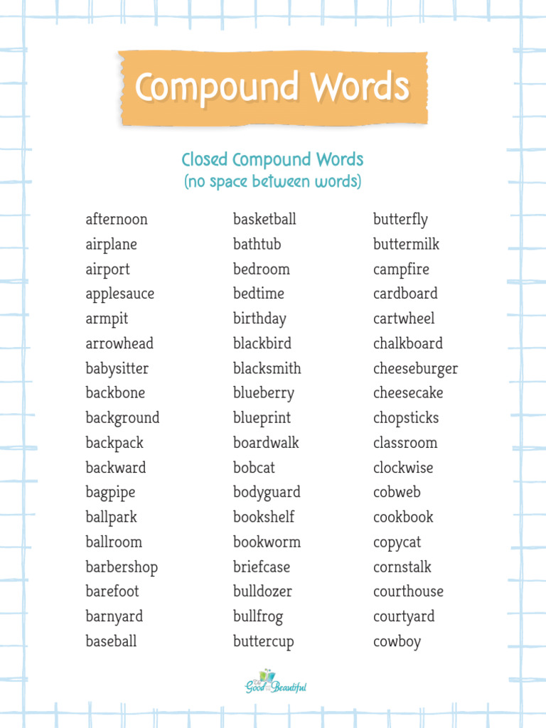 Compound Word List | PDF