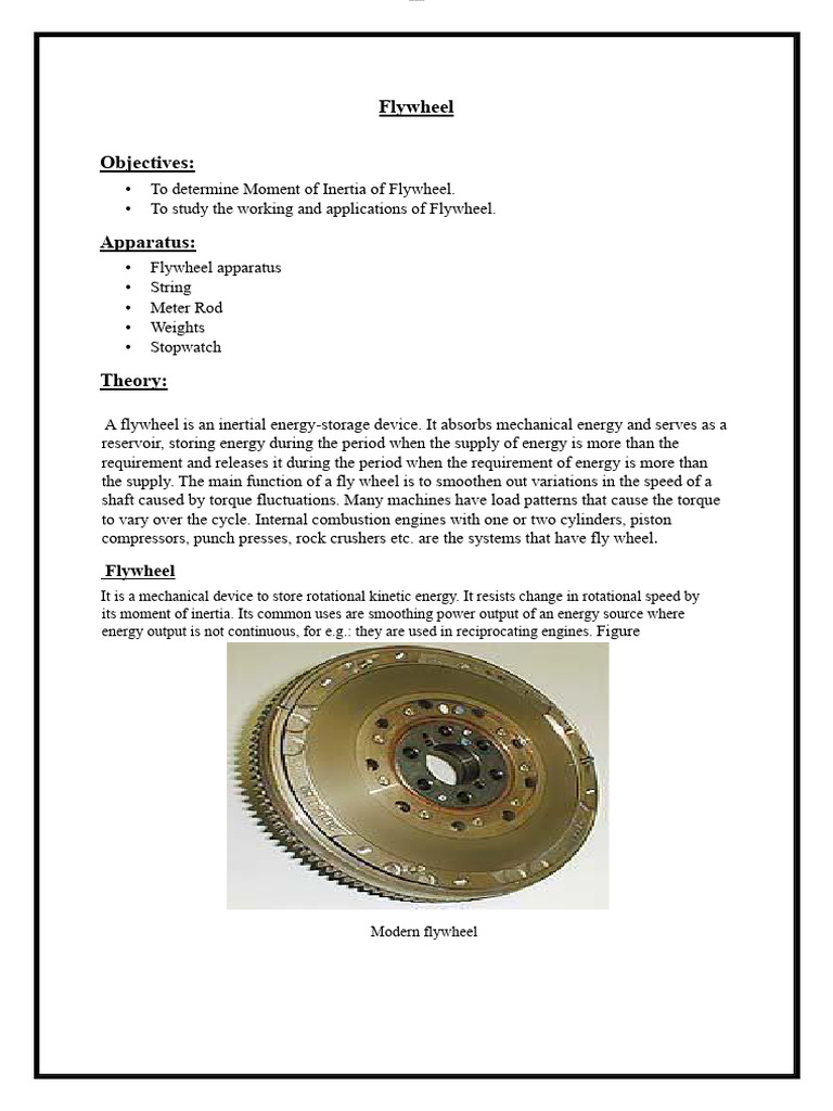Flywheel | Download Free PDF | Torque | Mechanical Engineering