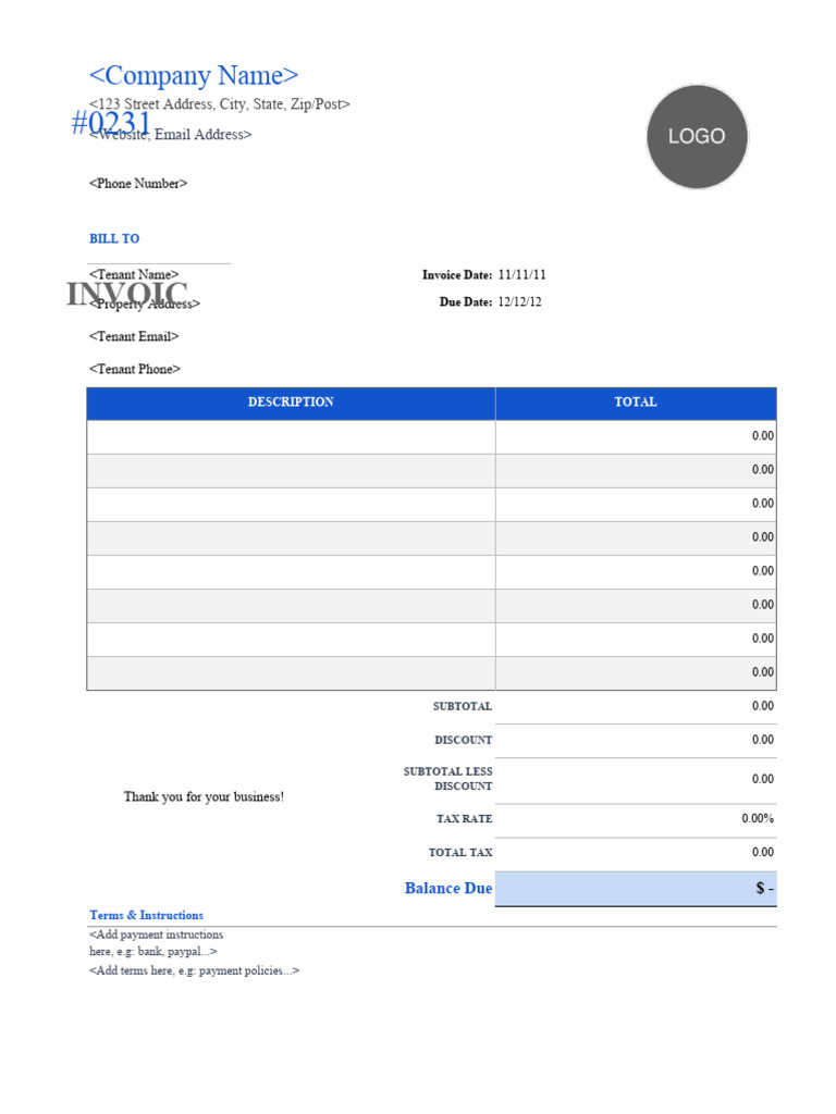 Modern II Word Invoice Template 1 | PDF