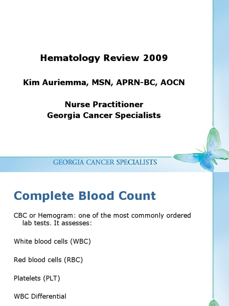 Hematology Case Study: CBC Insights | PDF | Anemia | Leukemia