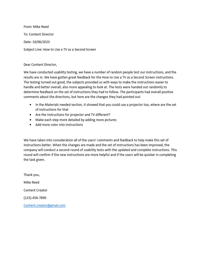 Workplace Correspondance Final | PDF | Usability | Cyberspace