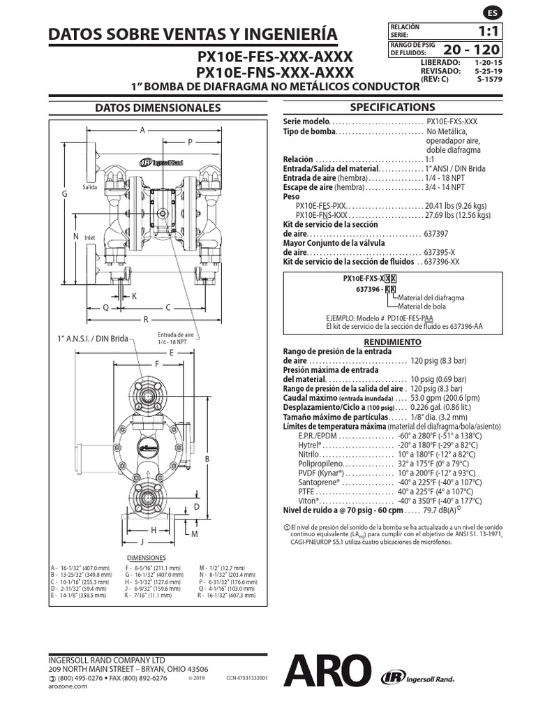 BOMBA PNEUMATICA ARO 1 POL. | PDF | Mecánica de fluidos | Plomería