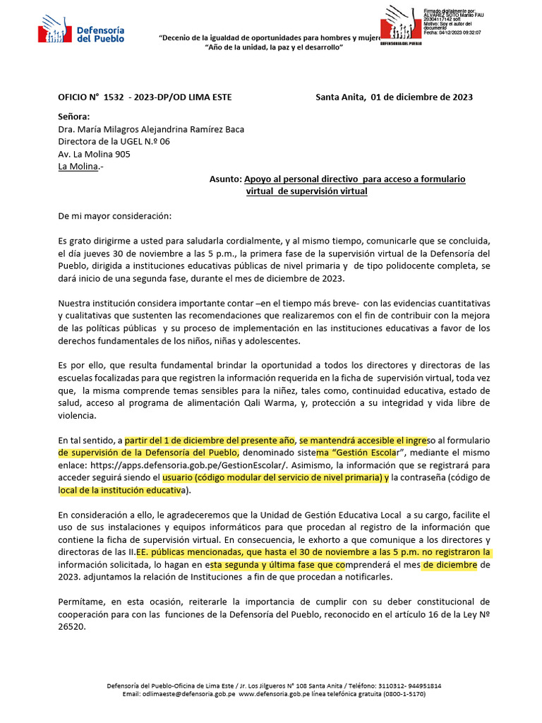 Memorando Múltiple #00286-2023 - Difusion | PDF