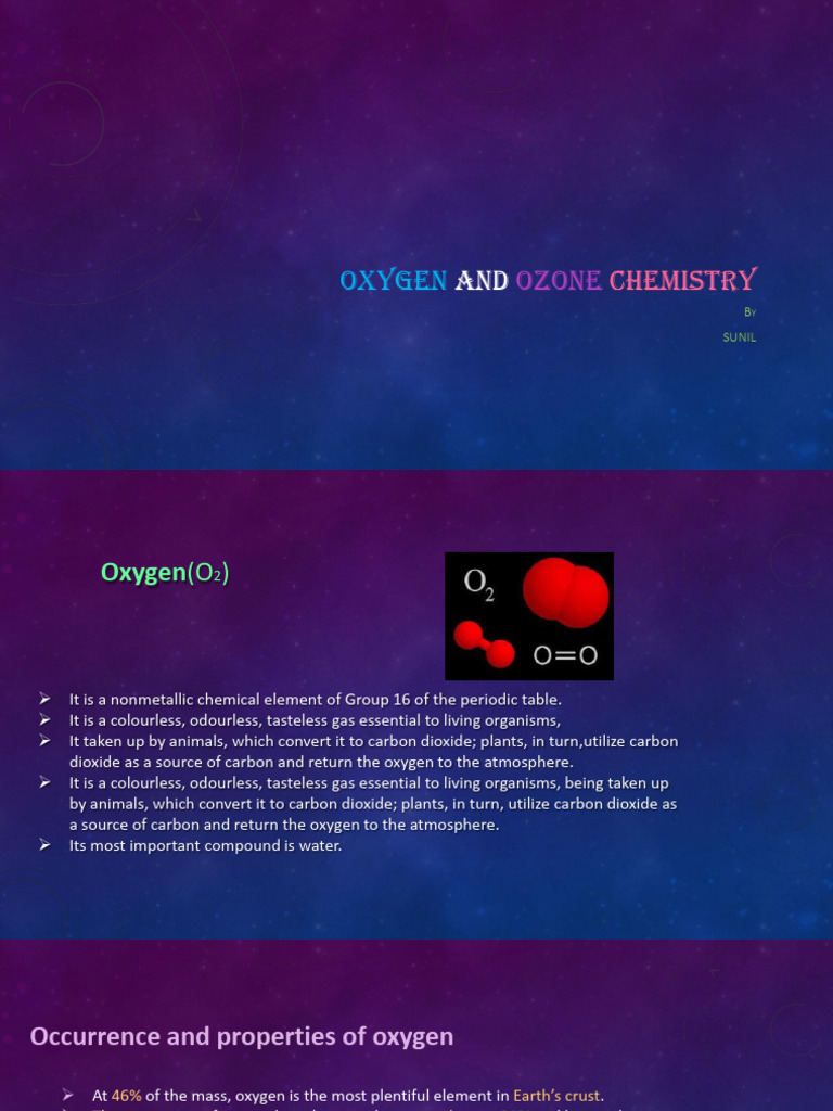 Oxygen and Ozone Chemistry 222 | PDF | Ozone | Oxygen