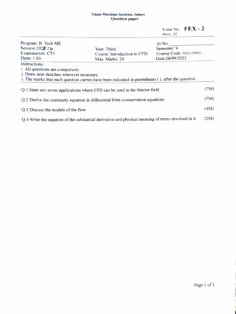 CT-1 Tmi Paper | PDF | Physical Sciences | Applied And ...